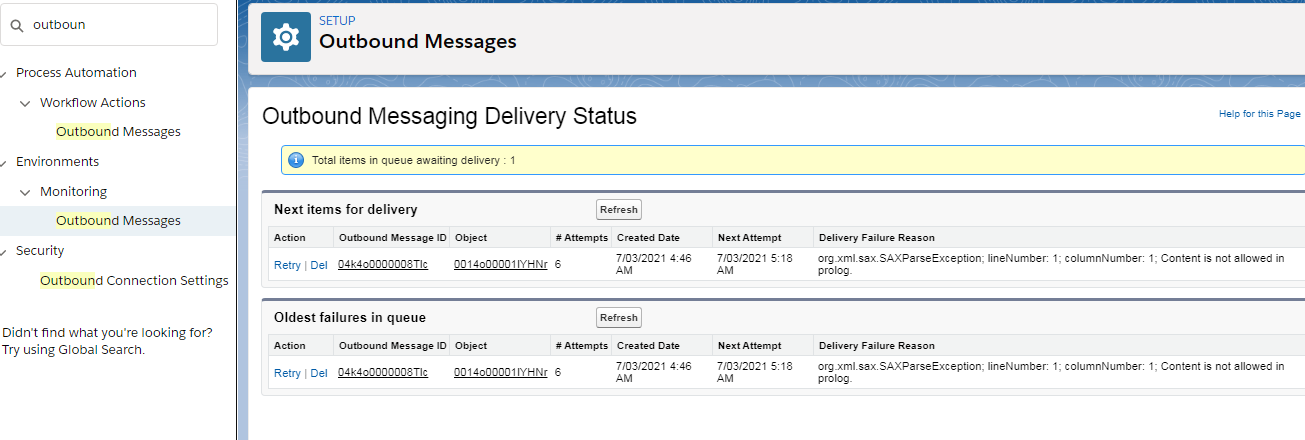 Outbound Messaging – SFDC Arjuna